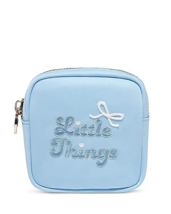 Stoney Clover Lane Mini Embroidered Nylon Pouch - Periwinkle
