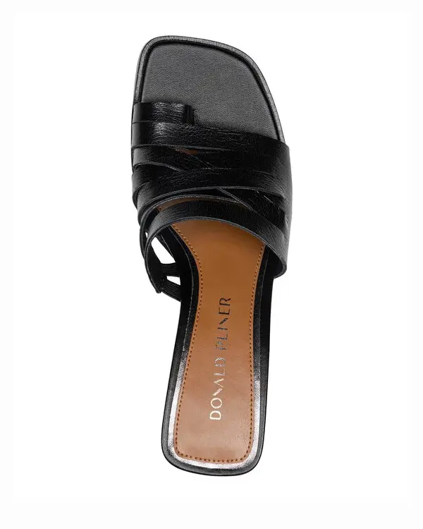 DONALD PLINER Dayvi Mid Heel Mule Sandals - Black