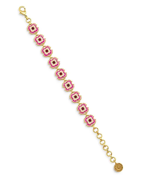 CAPUCINE DE WULF Dianthus Enamel And Jade Bracelet