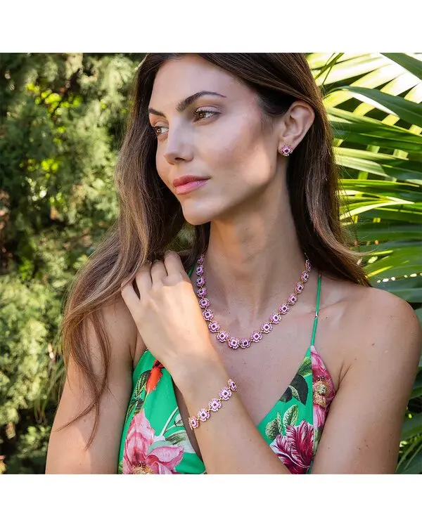 CAPUCINE DE WULF Dianthus Enamel And Jade Bracelet