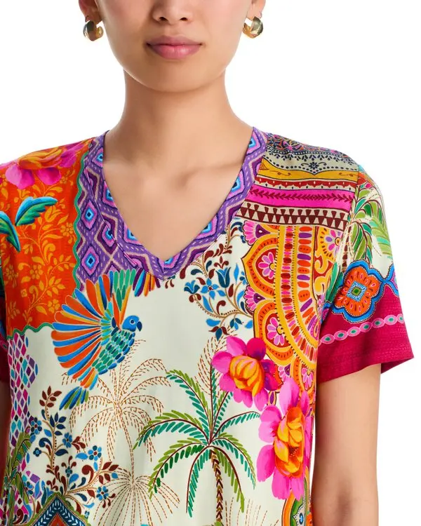 Johnny Was The Janie Favorite Short Sleeve V Neck Swing Tee