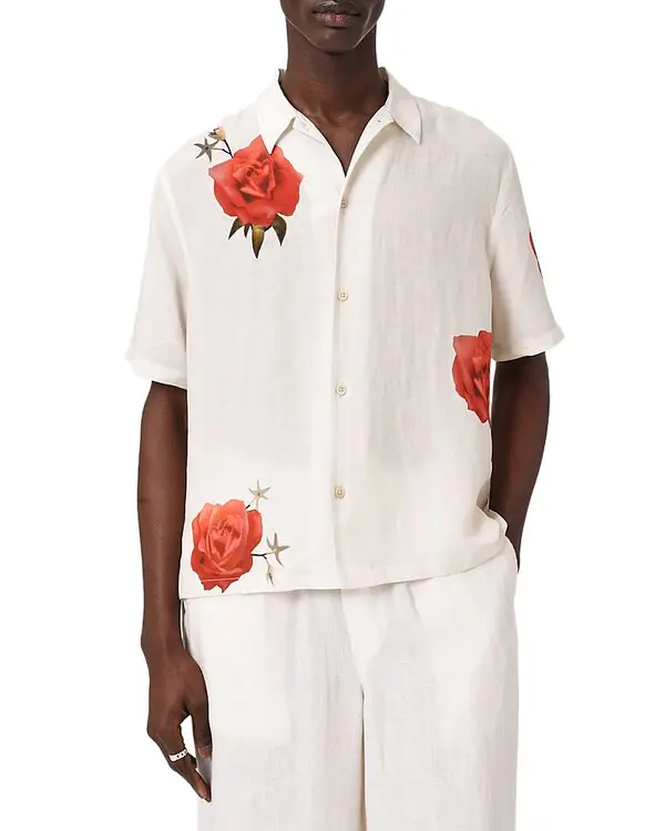 ALLSAINTS Fleur Fazed Short Sleeve Shirt - Ecru