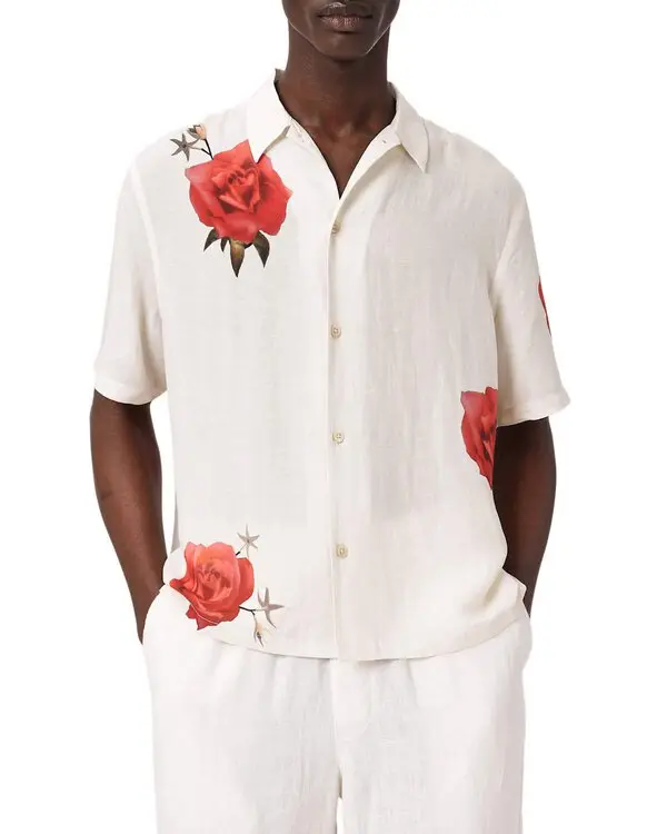 ALLSAINTS Fleur Fazed Short Sleeve Shirt - Ecru
