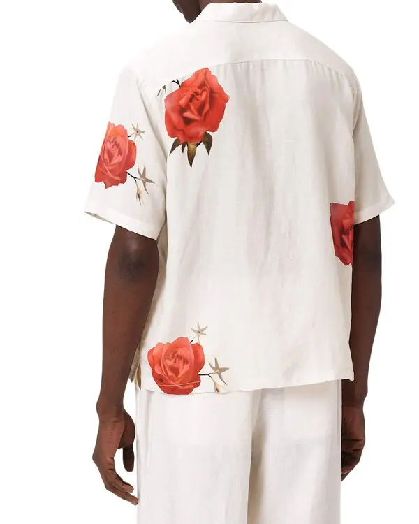 ALLSAINTS Fleur Fazed Short Sleeve Shirt - Ecru