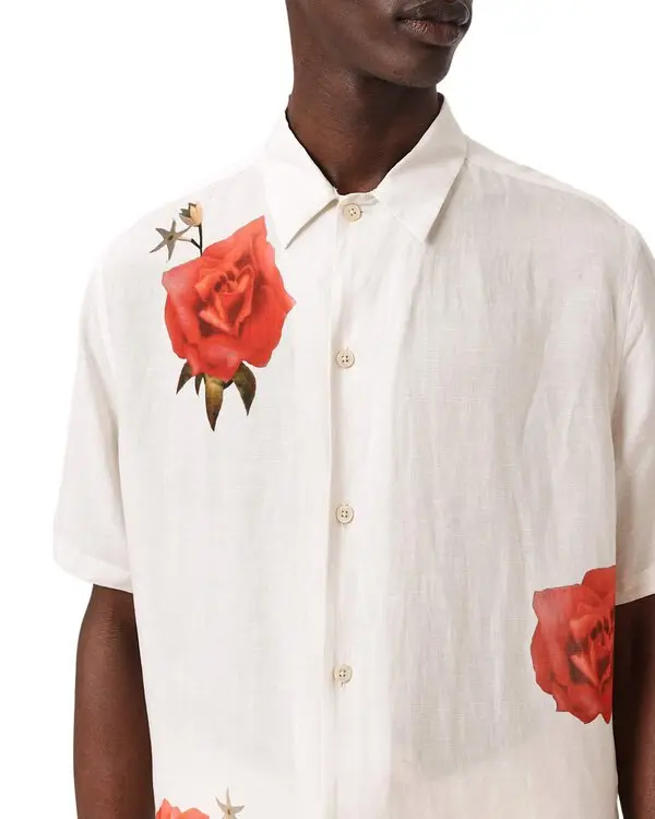 ALLSAINTS Fleur Fazed Short Sleeve Shirt - Ecru