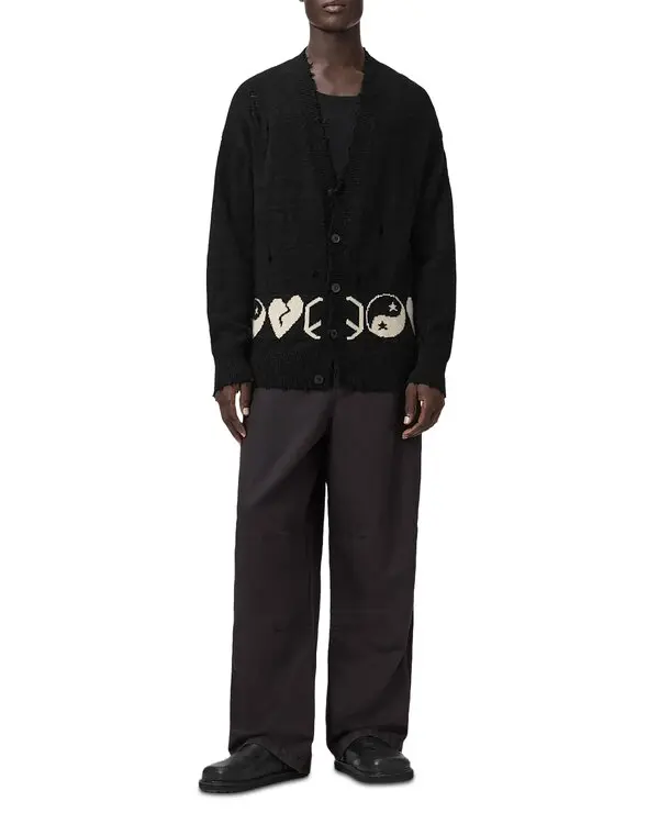 ALLSAINTS Tabua Graphic Cardigan - Black