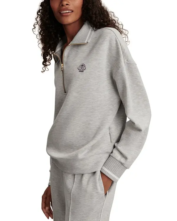 Varley Bertie Half Zip Sweatshirt - Light Grey