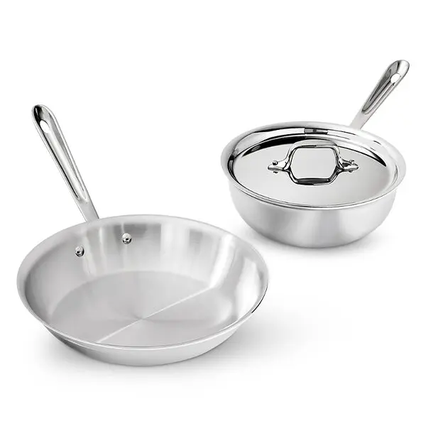 ALL-CLAD All Clad D3 Stainless 3 Ply Bonded Cookware Chef's Selection 3 Piece Set - Stainless Steel