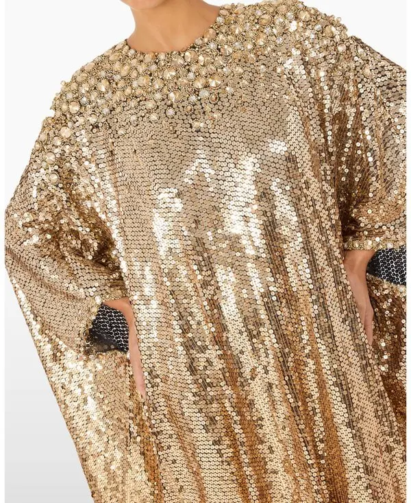 Jenny Packham Fontaine Sequin-embellished Maxi Dress - Bronze