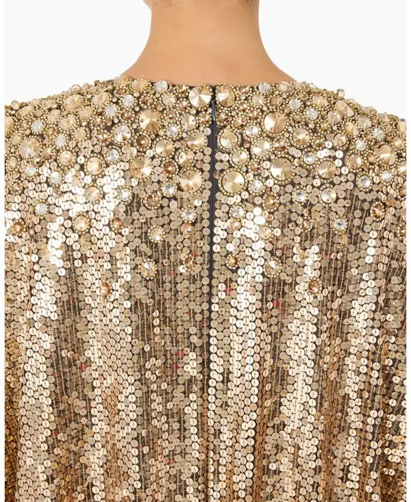 Jenny Packham Fontaine Sequin-embellished Maxi Dress - Bronze