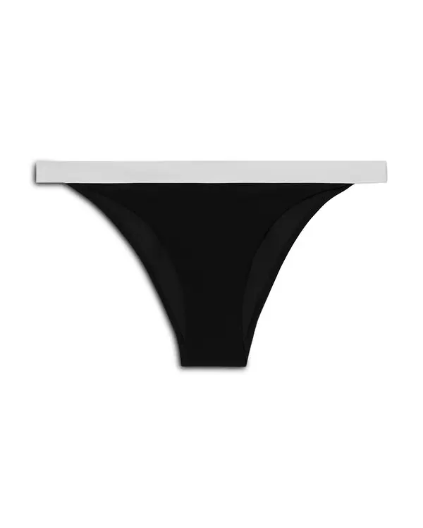 REISS Abby Color Blocked Bikini Bottom - Black/ivory