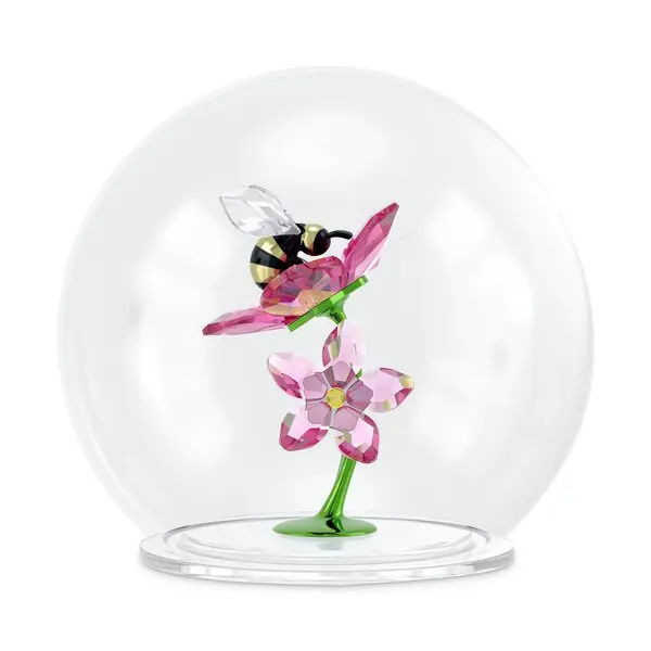 SWAROVSKI Idyllia Collection Glass Ball Bee And Flower Crystal Figurine