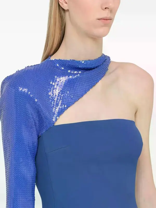 David Koma Sequin One-shoulder Mini Dress