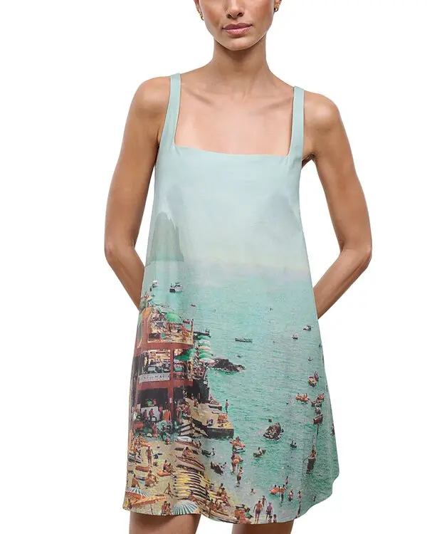 Staud Brio Dress Printed Cotton Blend - Endless Summer