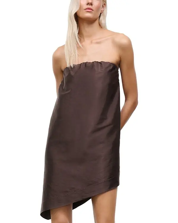 brown silk dress short Smock Mini Dress | Blue Mixed Floral