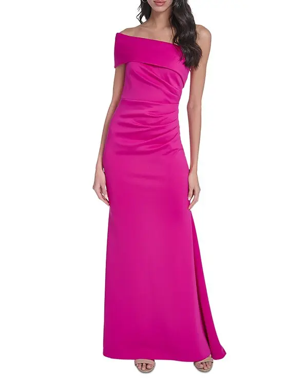 Eliza J One Shoulder Dress - Fuchsia