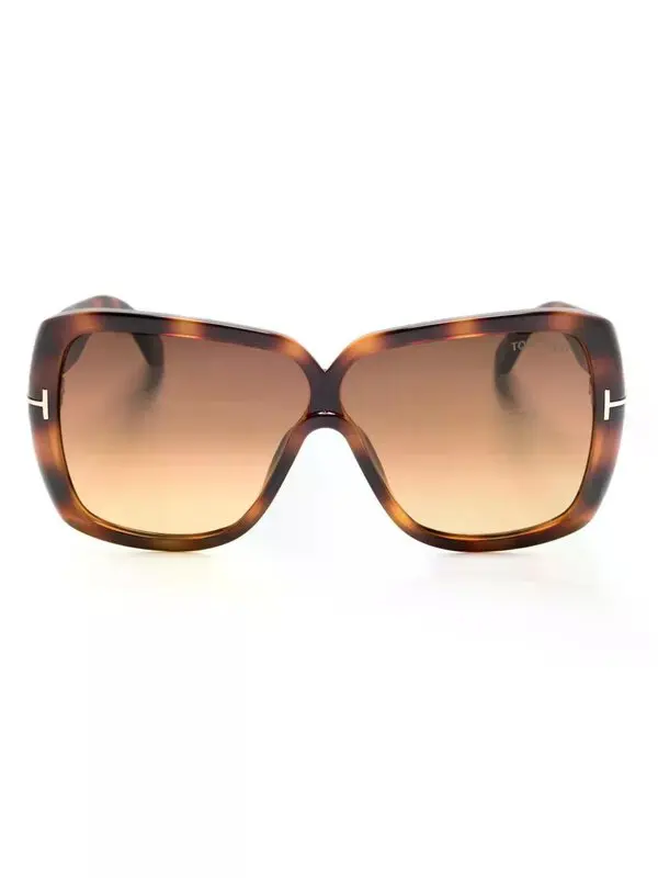 TOM FORD Tortoiseshell-effect Oversize-frame Sunglasses - Brown