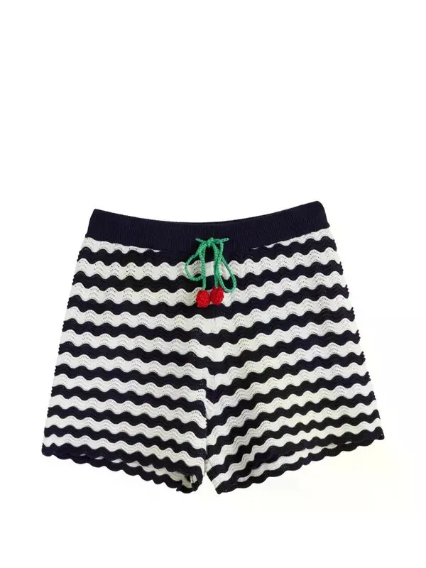 Chinti & Parker Cherry Crochet Shorts - Blue