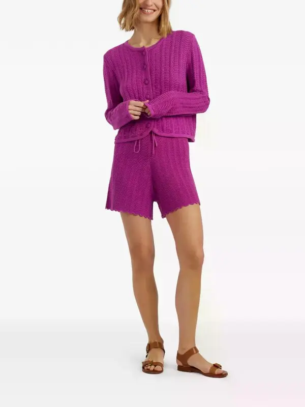 Chinti & Parker Crochet Knit Shorts - Pink