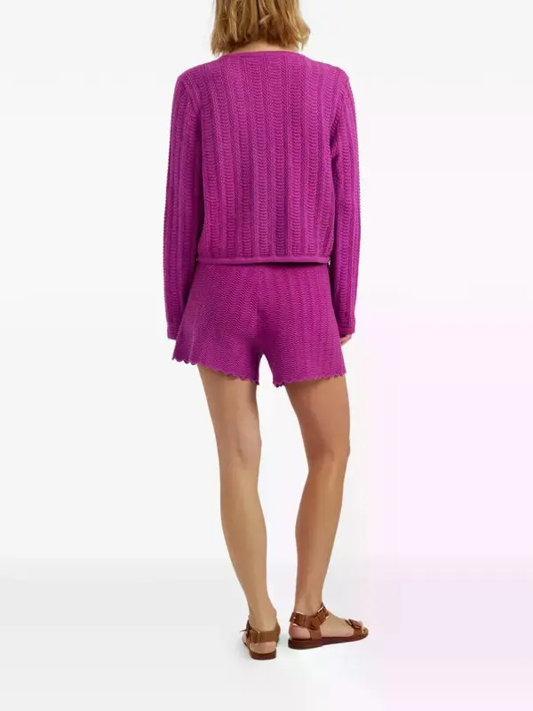 Chinti & Parker Crochet Knit Shorts - Pink