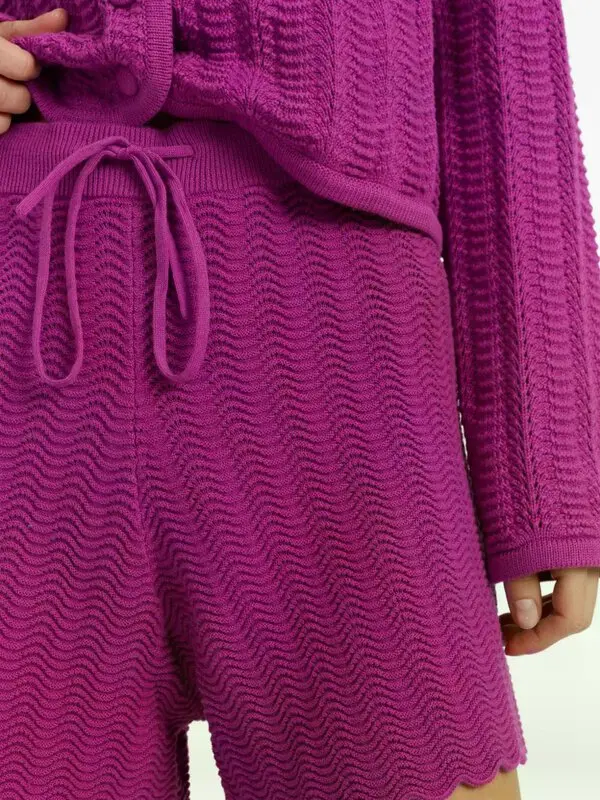Chinti & Parker Crochet Knit Shorts - Pink