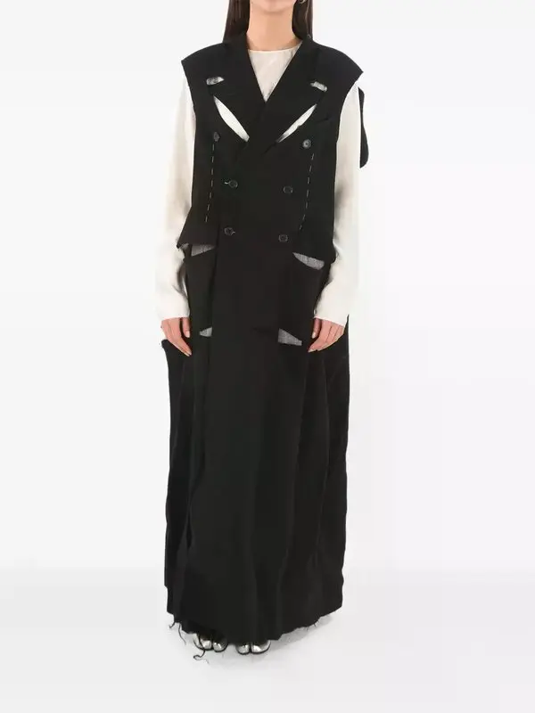 MAISON MARGIELA Double-breasted Frayed Wool Coat