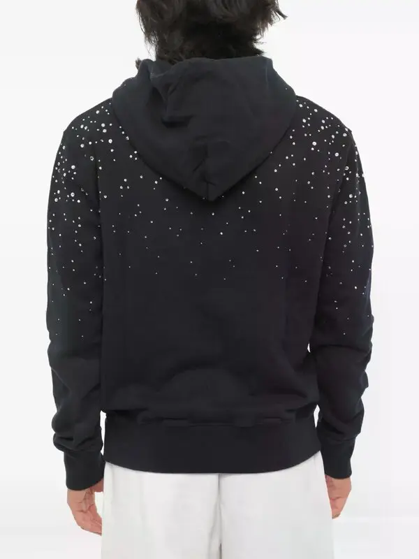 Off-White Embroidered Rhinestone-embellished Hoodie