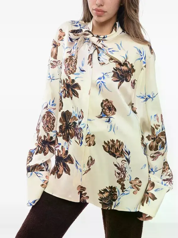 JIL SANDER Floral Self-tie Shirt