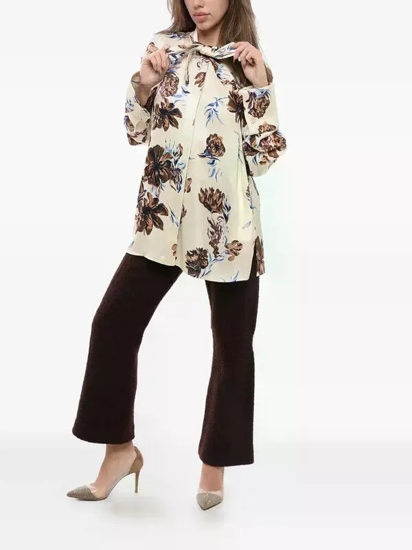 JIL SANDER Floral Self-tie Shirt