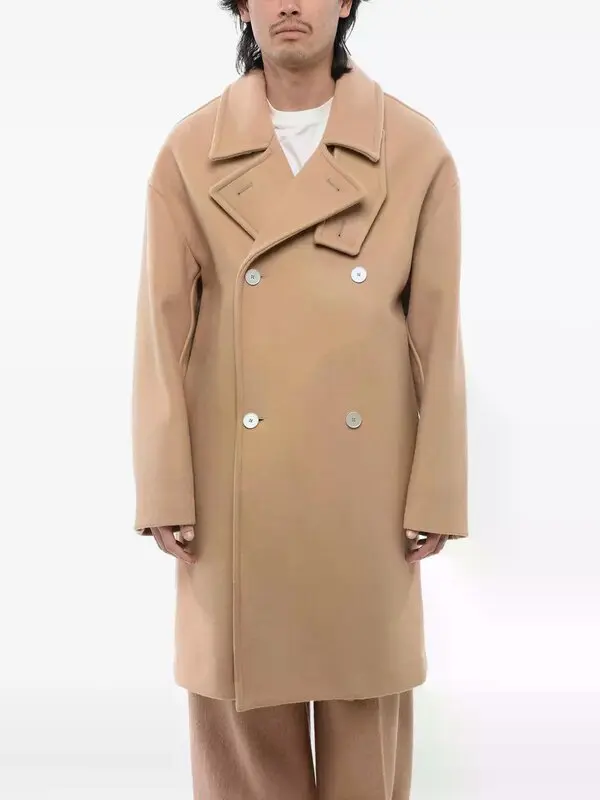 JIL SANDER Double-breasted Wool Coat - Neutrals