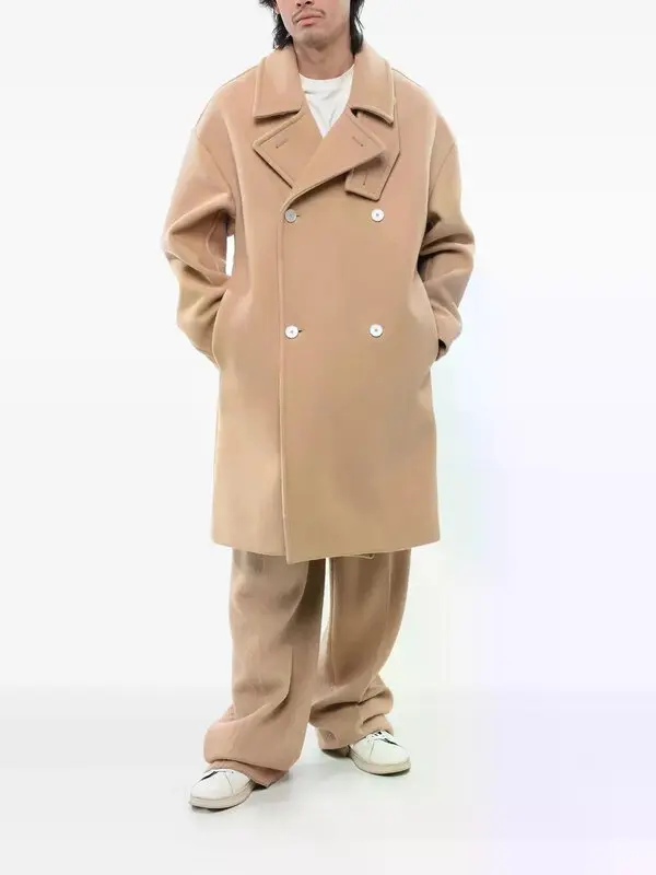 JIL SANDER Double-breasted Wool Coat - Neutrals