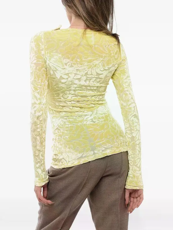 JIL SANDER Flocked Floral Top