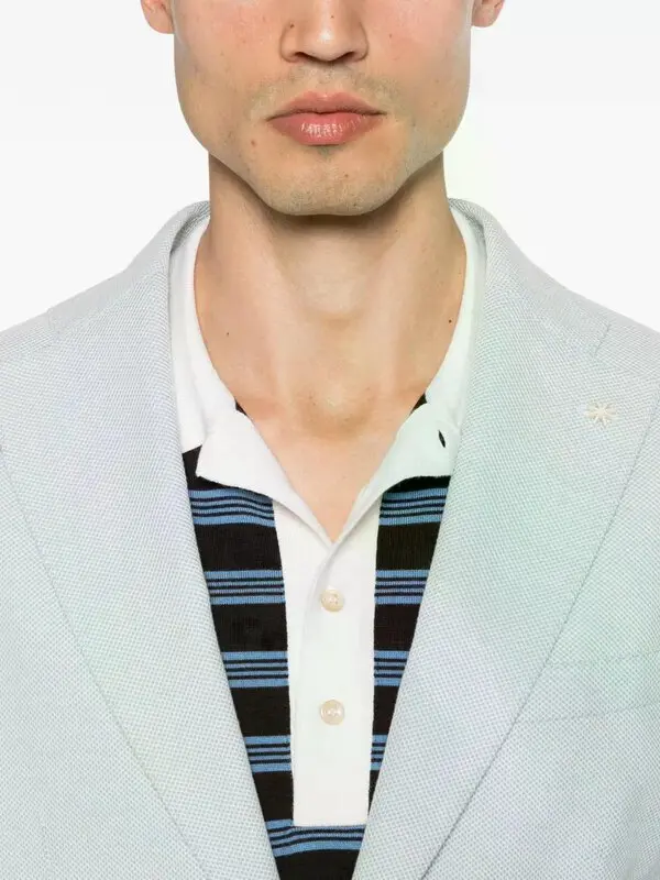MANUEL RITZ Button Patterned Blazer - Blue