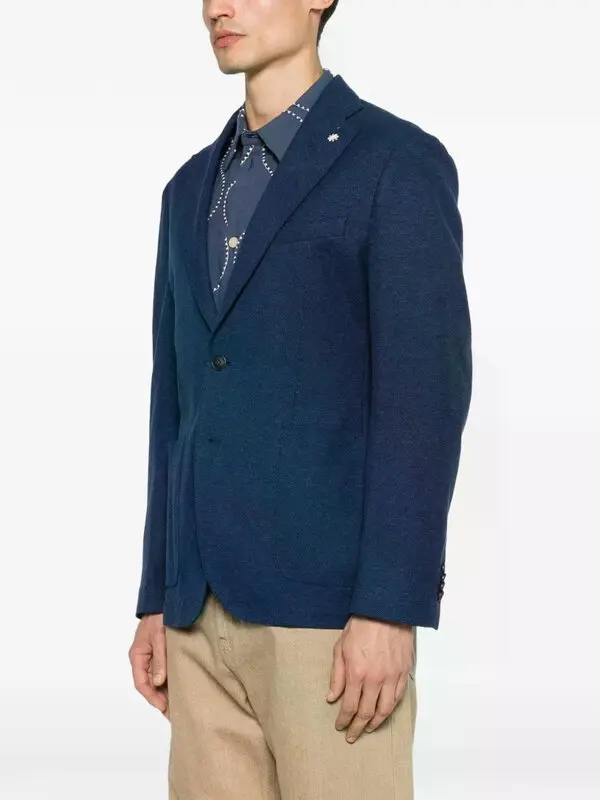 MANUEL RITZ Pin-detail Blazer - Blue