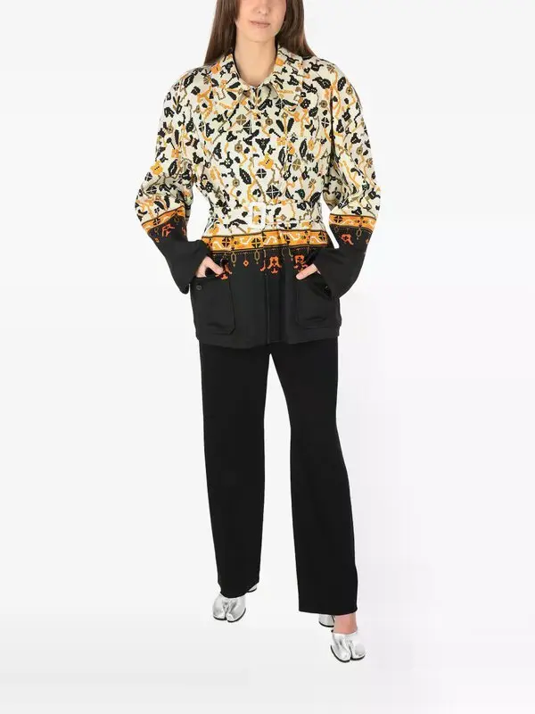 MAISON MARGIELA Geometric-patterned Belted Jacket - Multicolour
