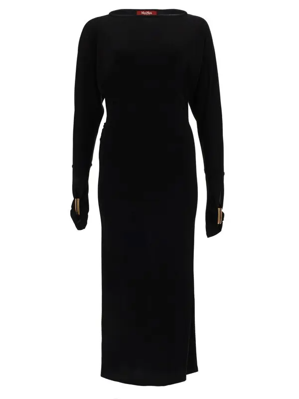 Max Mara Abito "salvo" Con Drappeggio - Black