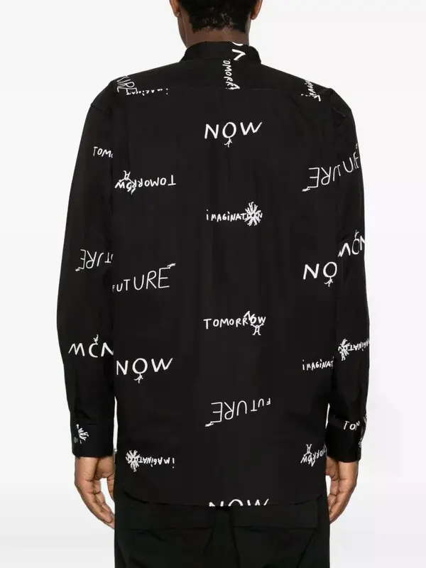 Comme Des Garçons Text-print Shirt - Black