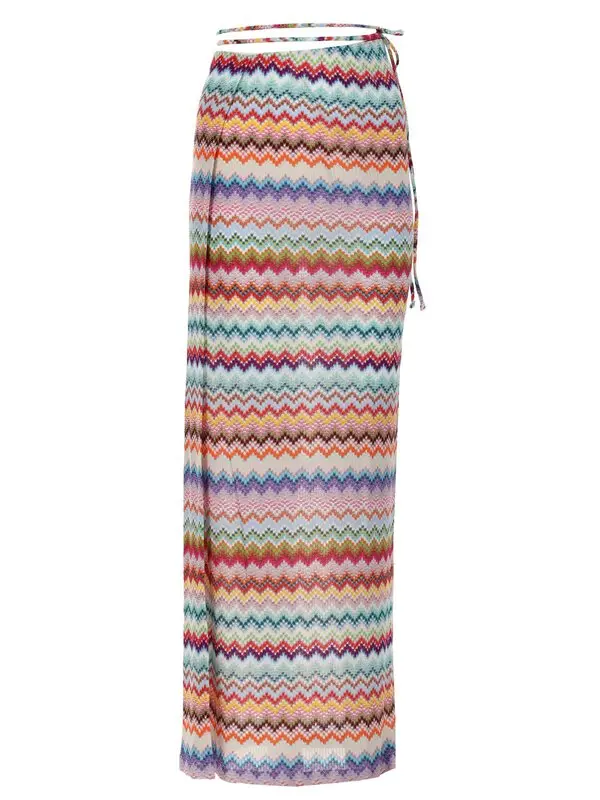 Missoni Gonna Lunga Pareo Con Motivo Zig Zag - Multicolour