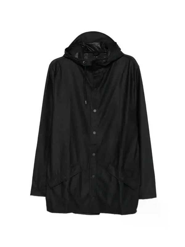 Rains Hooded Waterproof Jacket - Black