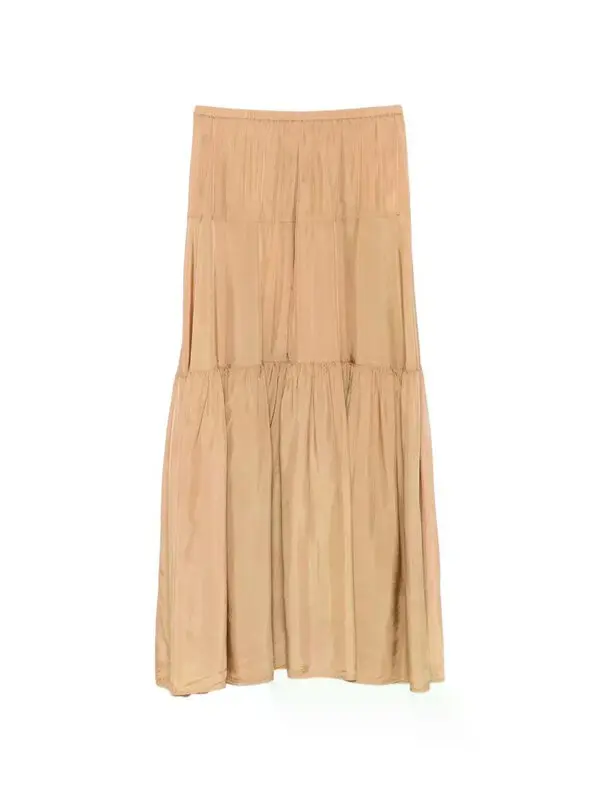 Aspesi Tiered Maxi Skirt With Elasticated Waist - Neutrals