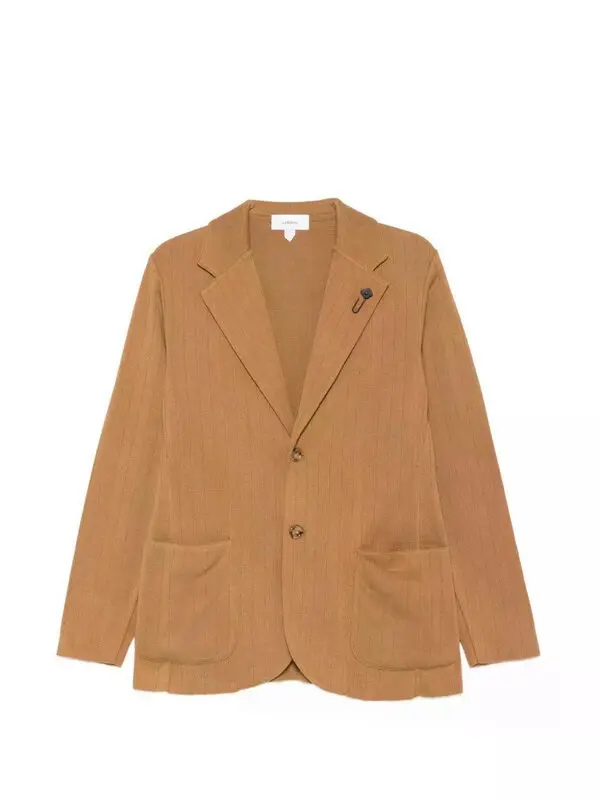 LARDINI Ribbed-knit Blazer - Neutrals