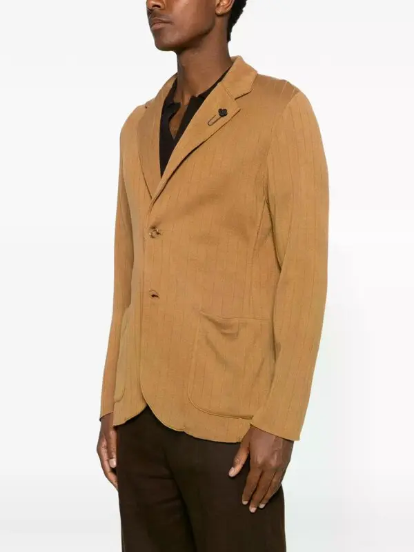 LARDINI Ribbed-knit Blazer - Neutrals