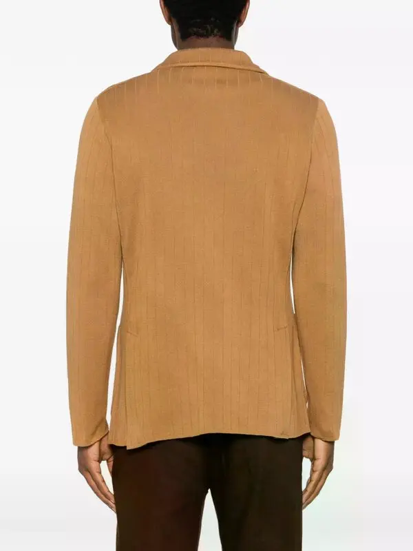 LARDINI Ribbed-knit Blazer - Neutrals
