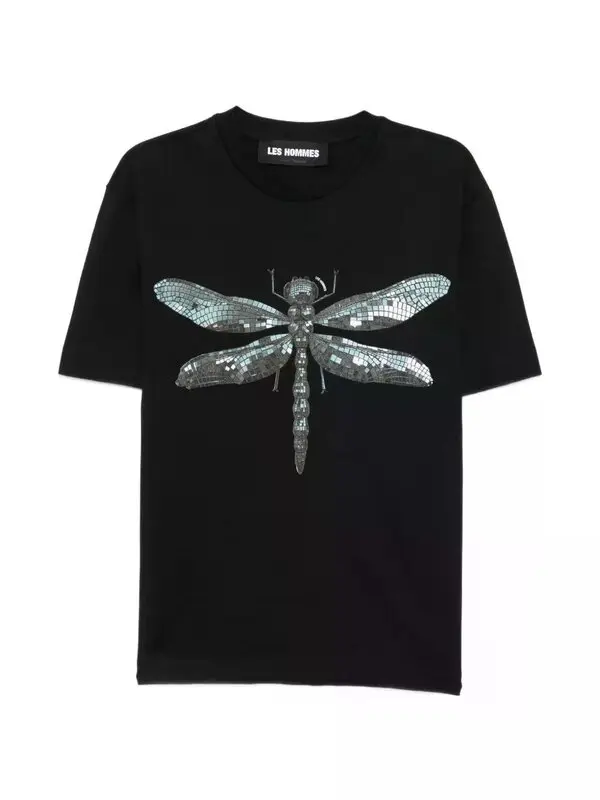 LES HOMMES Dragonfly-print T-shirt