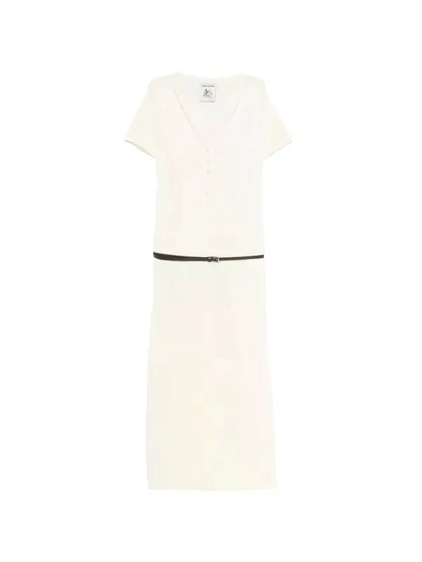SEMICOUTURE Belted Button-fastening Maxi Dress
