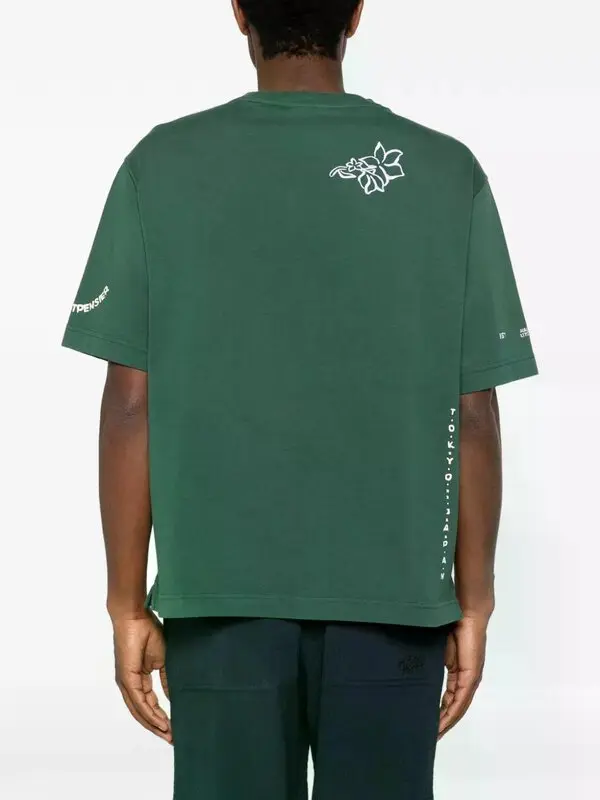 Maison Kitsuné Art Nouveau Stamp-print T-shirt - Green