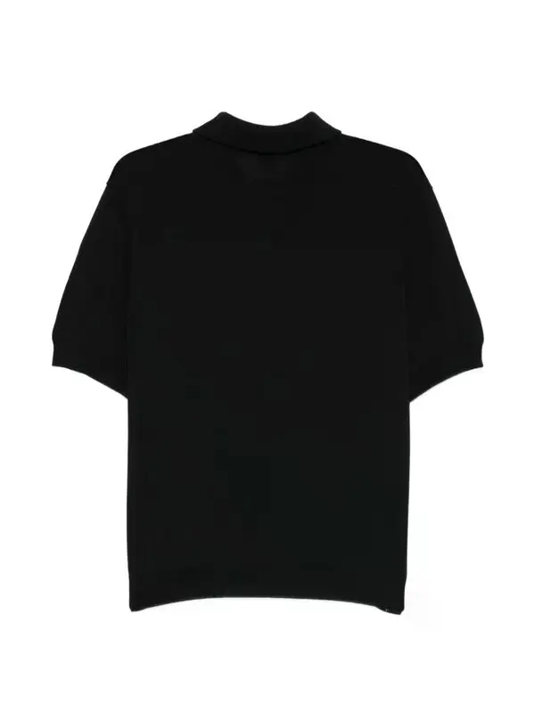 ZANONE Button Short-sleeve Polo Shirt - Black