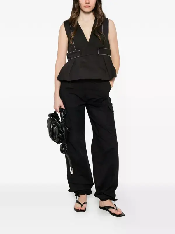 GANNI Contrast-stitch Blouse