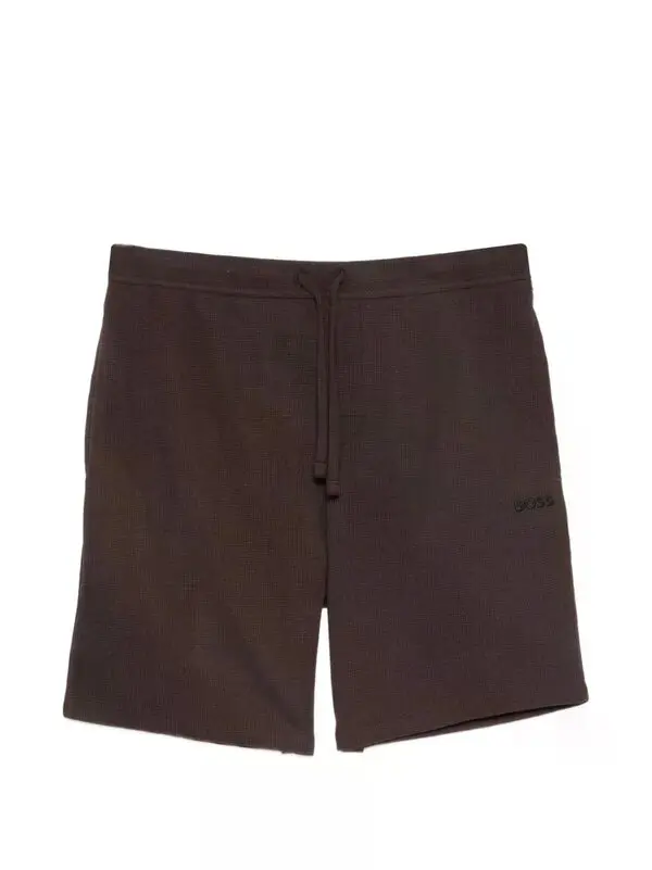 BOSS Logo-embroidered Shorts - Brown