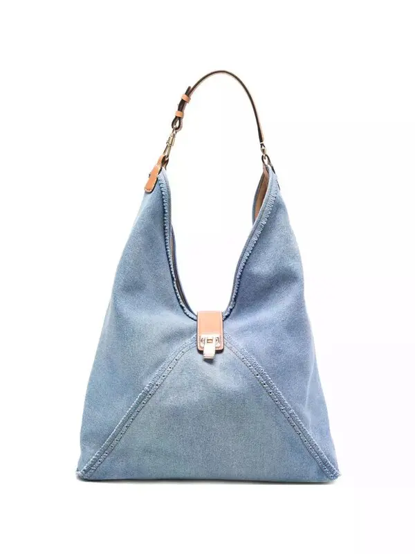 Ermanno Scervino Large Denim Shoulder Bag - Blue